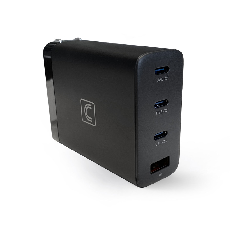 4-Port USB Wall Charger 100W USB-C and USB-A Quick Charge 3.0 Technology
