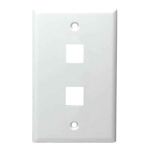 Keystone 2 Port Face Plate White - Comprehensive Connectivity Company