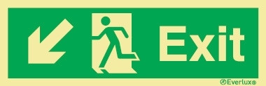 Everlux 600x200 Exit sign-progress down left | IMPA 334406 - Kyodo USA