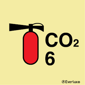 Everlux 200X200 6 Kg CO2 Fire extinguisher sign | IMPA 336087 - Kyodo USA