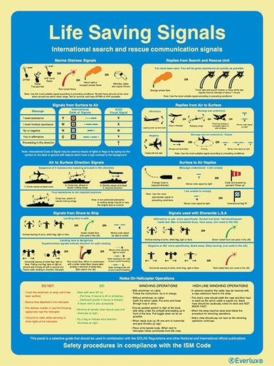 Vinyl 300x400 Life saving signals-ISM proced | IMPA 331558 - Kyodo USA