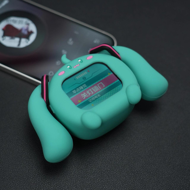BilibiliGoods Hatsune Miku Earbuds Cube Face LCD Screen Wireless Bluetooth