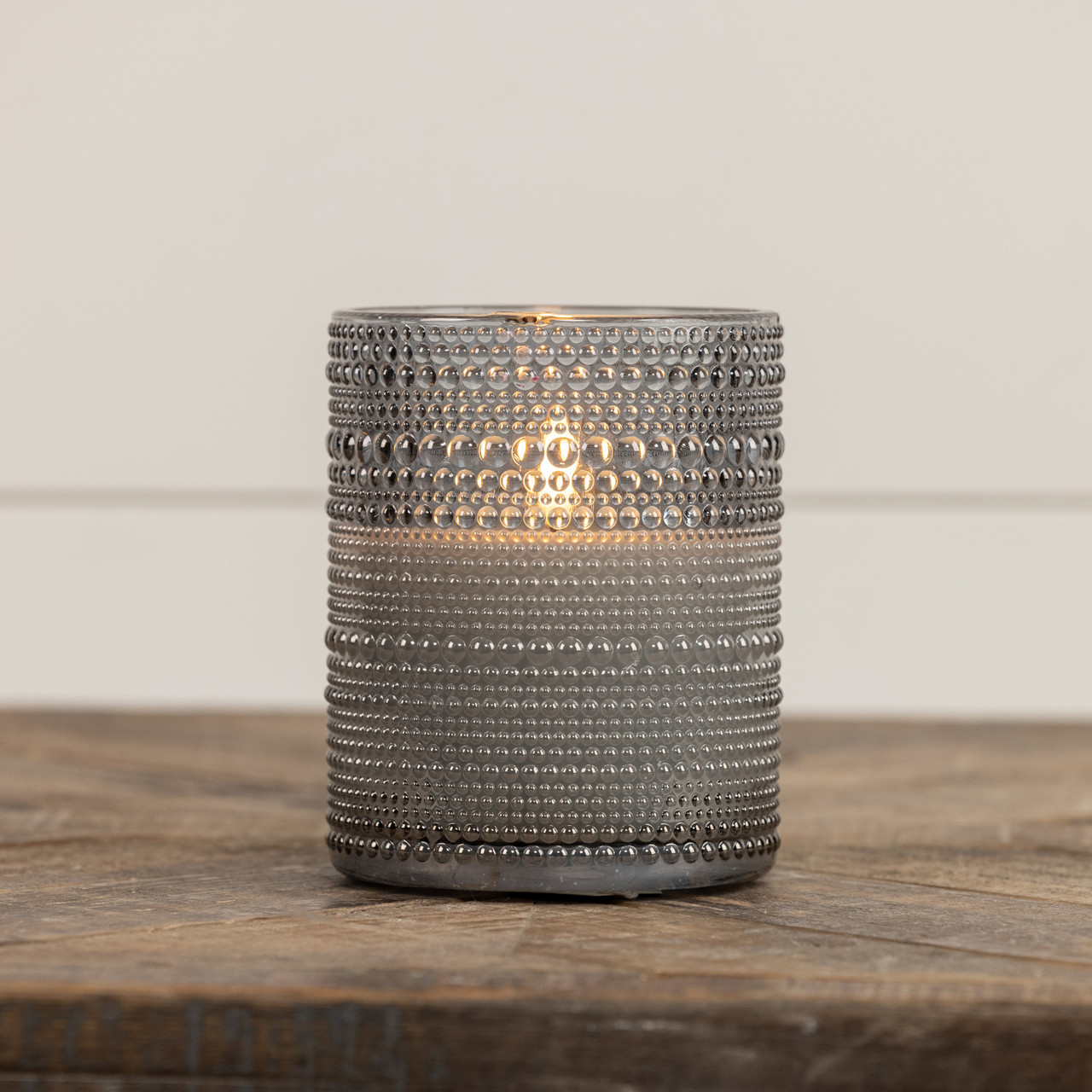 5" GREY DOTTED GLASS 3D FLAME CANDLE - Ragon House