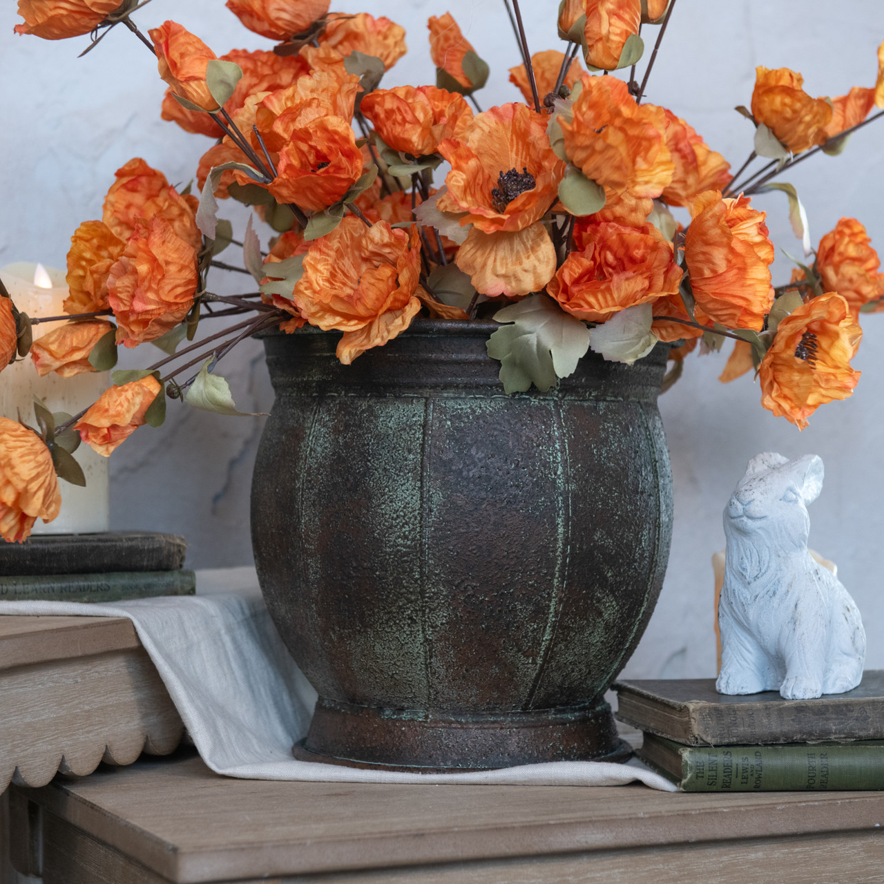 11.25" GREEN & RUST TONE PLANTER - Ragon House