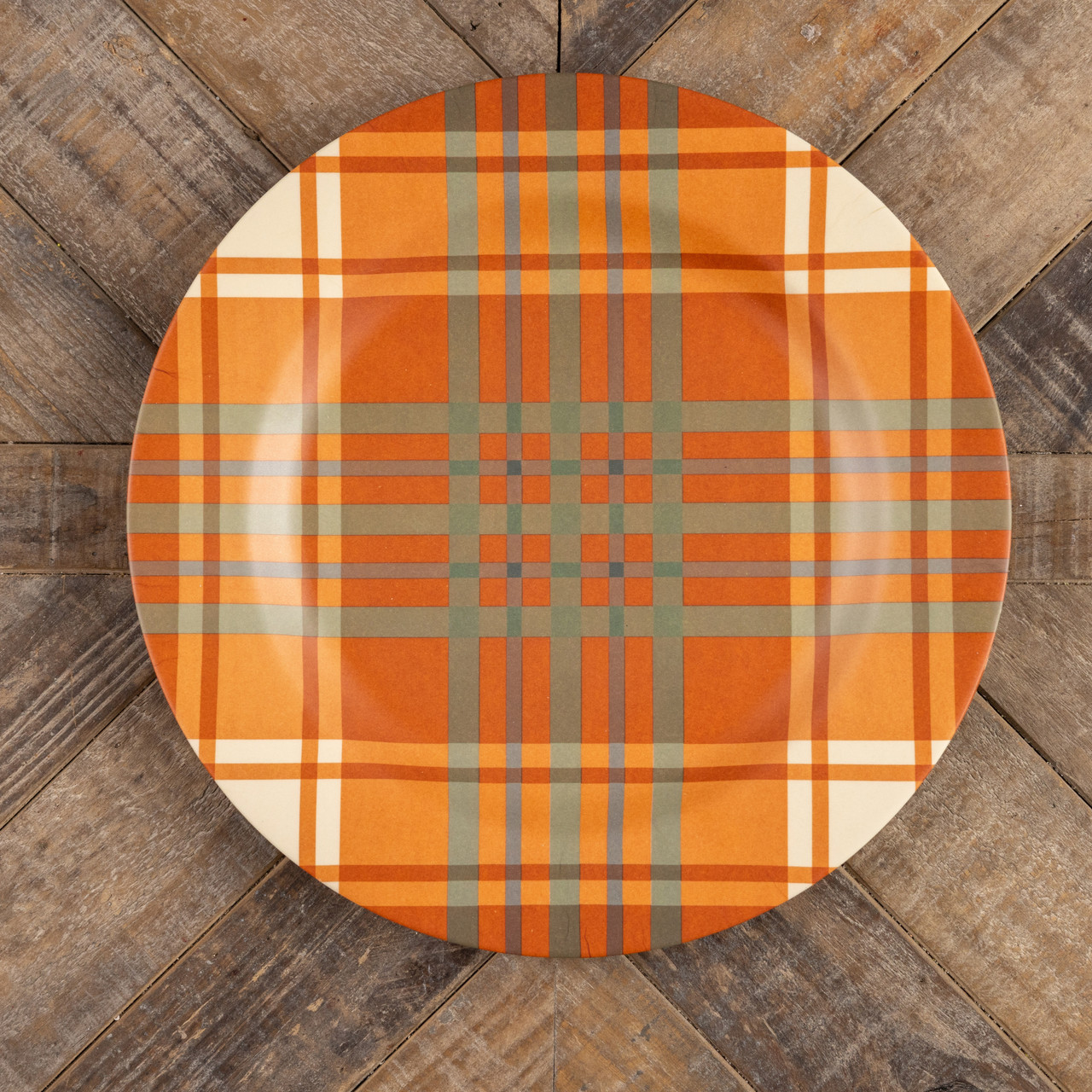 ORANGE & GREEN PLAID CHARGER - Ragon House