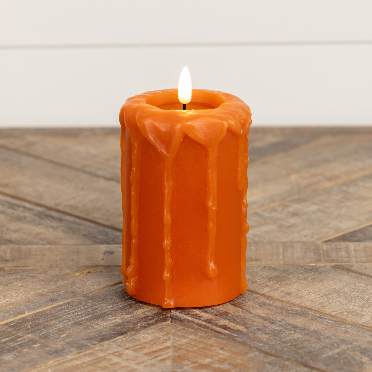 5" ORANGE 3D FLAME PILLAR CANDLE - Ragon House