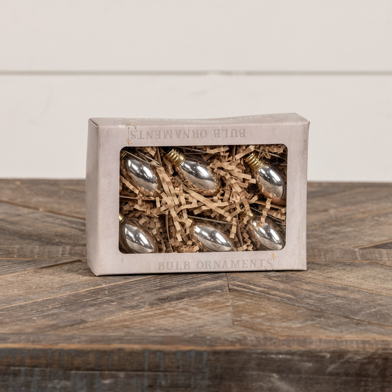 SET/ 6 SILVER GLASS BULBS - Ragon House