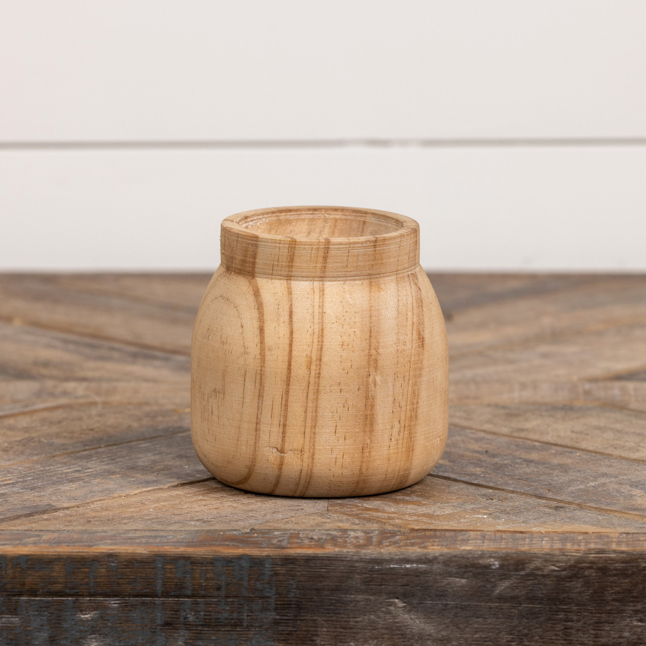4" NATURAL WOOD JAR - Ragon House