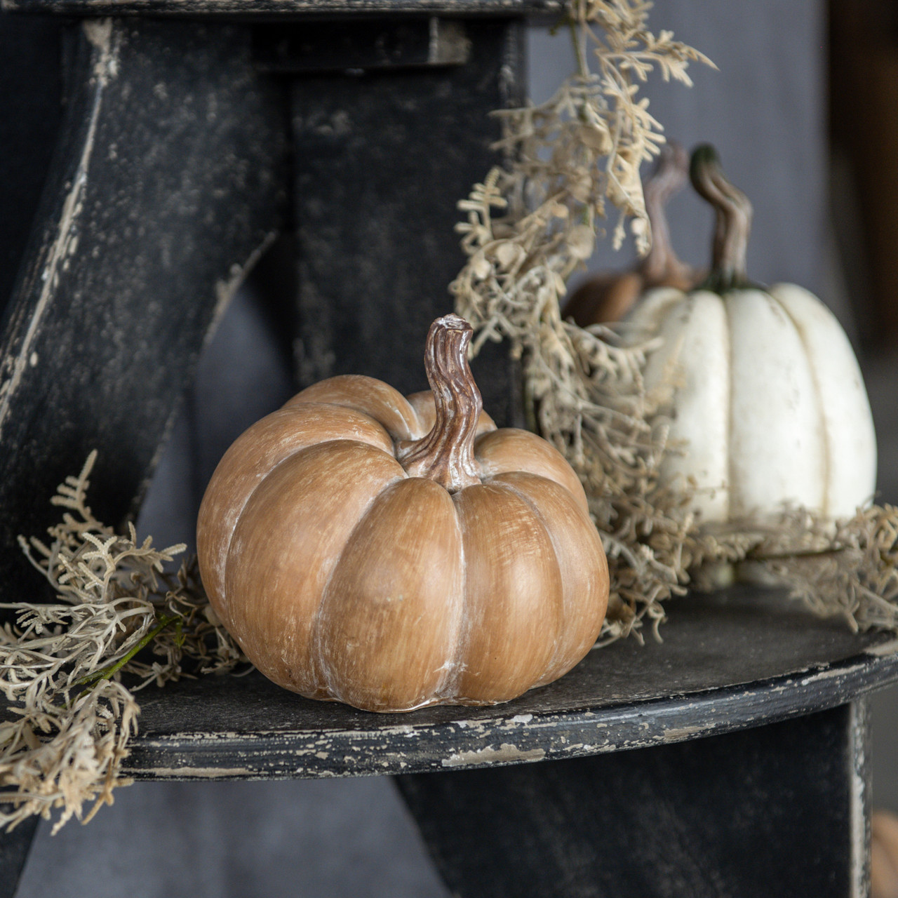 5.25" TAN RESIN PUMPKIN - Ragon House