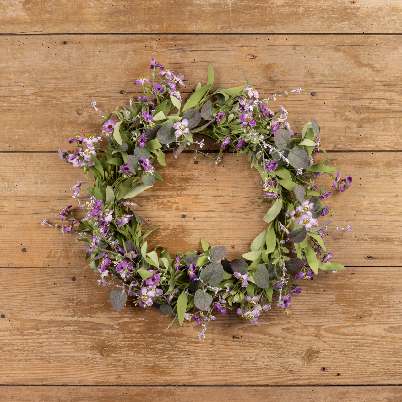 24" PURPLE VERBENA & DAISY WREATH - Ragon House