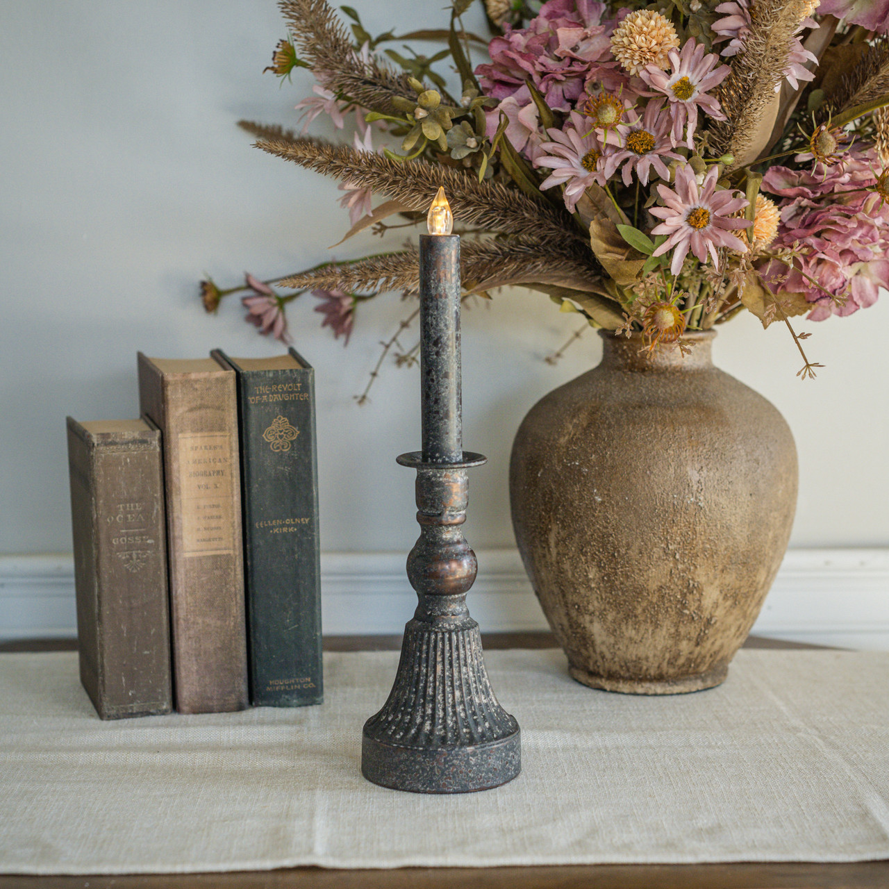 13" BLACK CANDLESTICK LIGHT - Ragon House