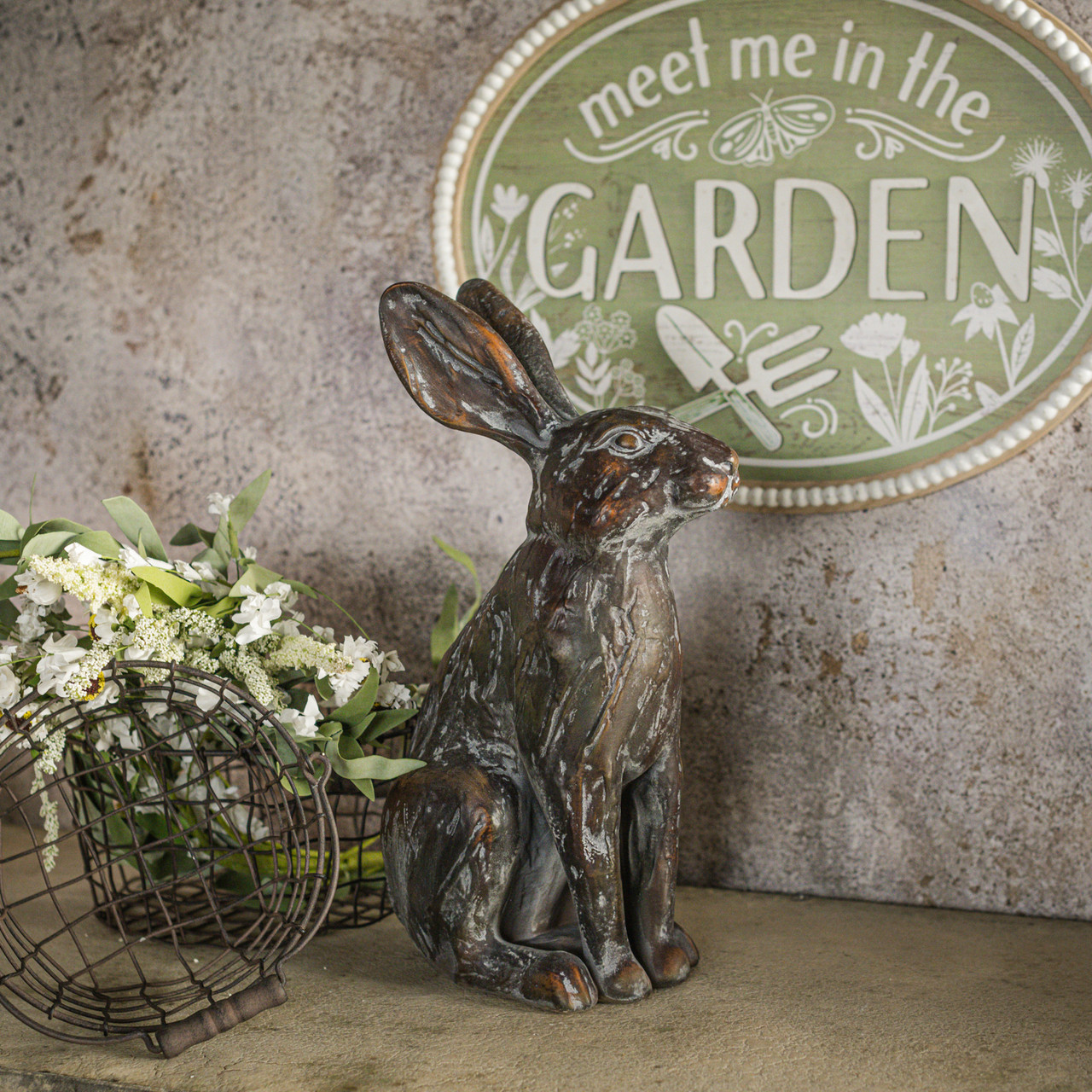 AGED BROWN SITTING RABBIT - Ragon House