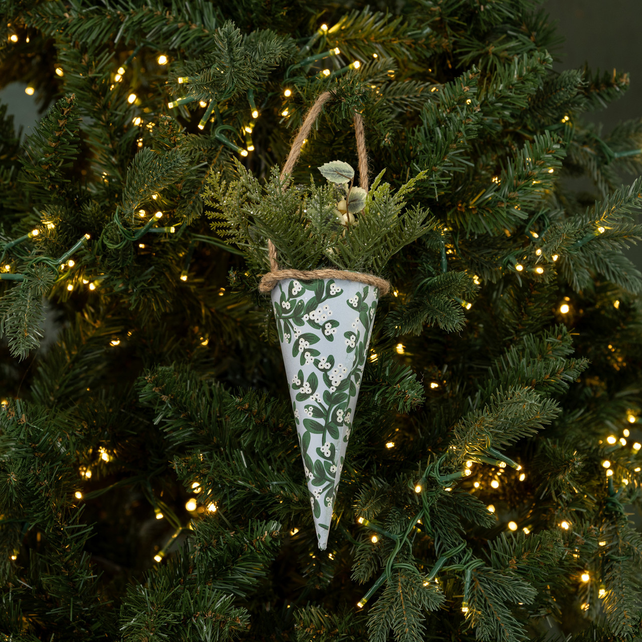 PINE & HOLLY CONE ORNAMENT - Ragon House