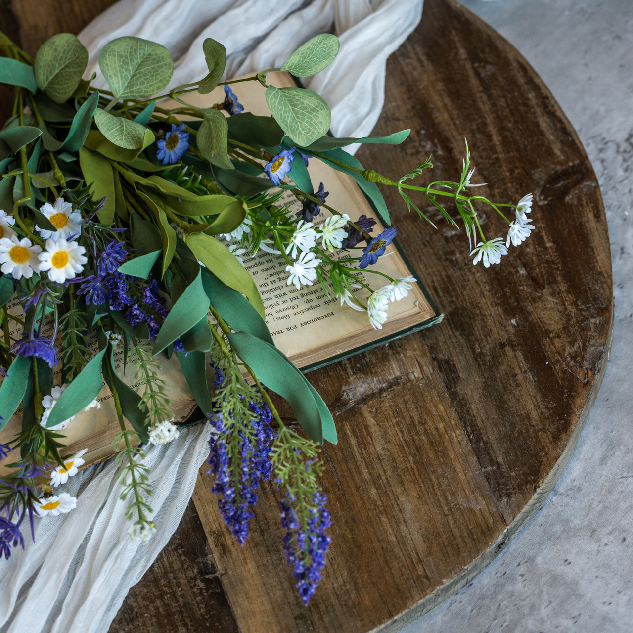 21" PURPLE & WHITE MIXED SPRING SPRAY - Ragon House