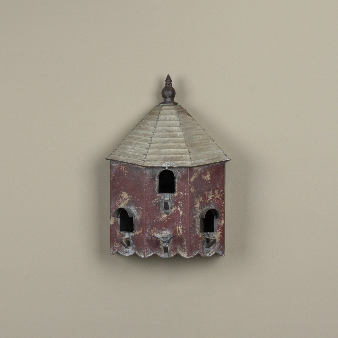 RED 3-OPENING BIRDHOUSE - Ragon House