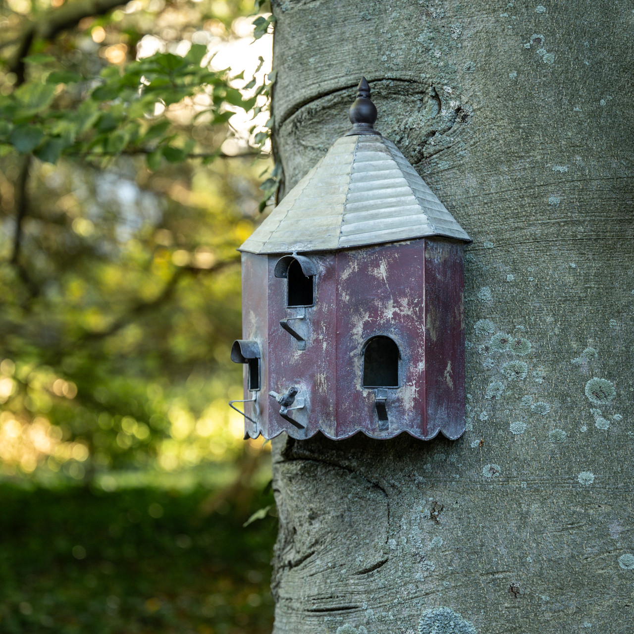 RED 3-OPENING BIRDHOUSE - Ragon House