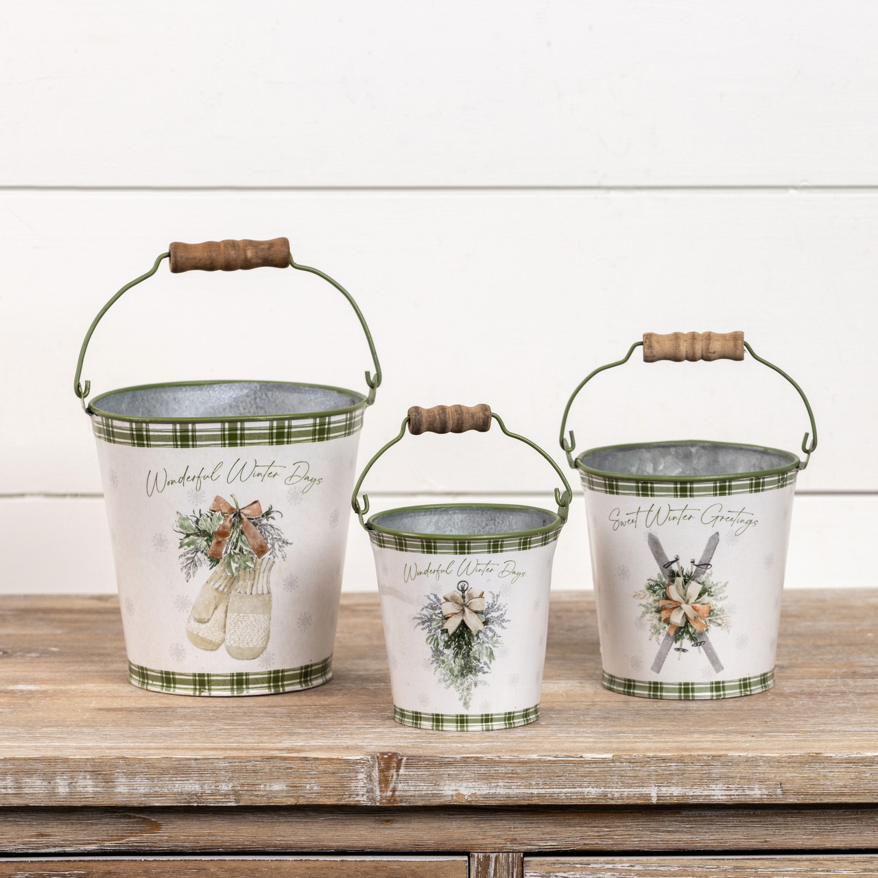 SET/ 3 MINI WINTER THEMED BUCKETS - Ragon House