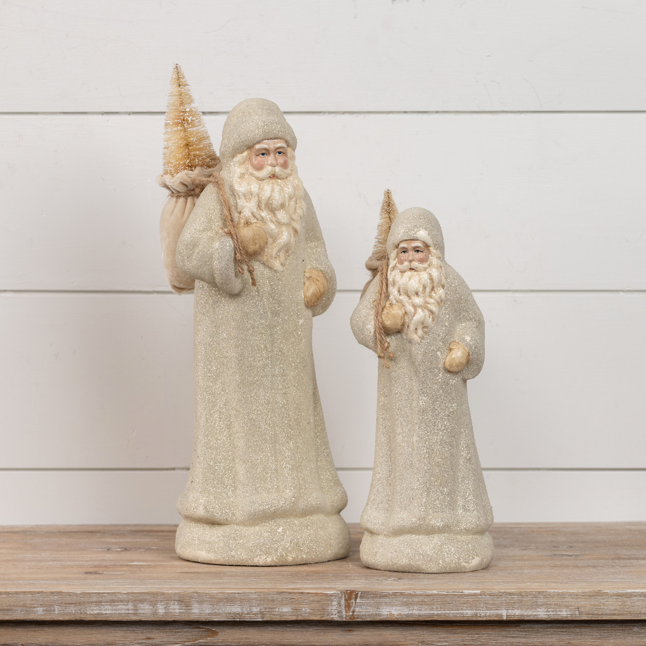 12" IVORY SANTA W/ SNOWY TREE - Ragon House