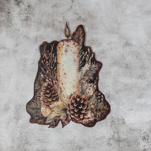 LIT CANDLE METAL WALL PLAQUE - Ragon House
