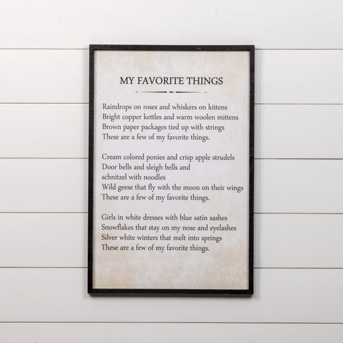 MY FAVORITE THINGS SIGN - Ragon House
