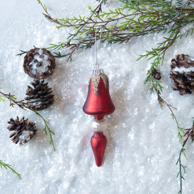 RED FINIAL BELL ORNAMENT - Ragon House