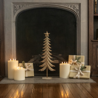 26.5" GOLD METAL TREE W/ STAR TOPPER - Ragon House