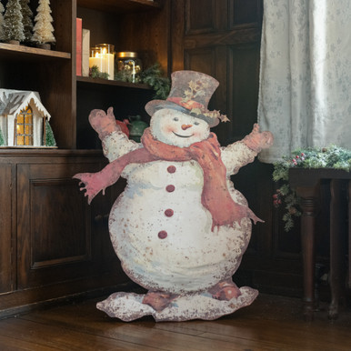 35.75" HAPPY SNOWMAN METAL DUMMY BOARD - Ragon House