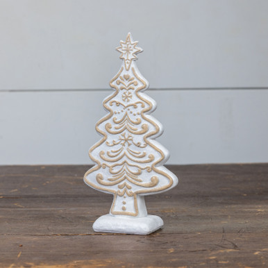 9" WHITE GINGERBREAD TREE - Ragon House