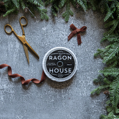 .5" RUST UNWIRED VELVET RIBBON - Ragon House