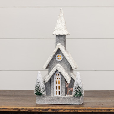 LIGHTED GREY CHURCH - Ragon House