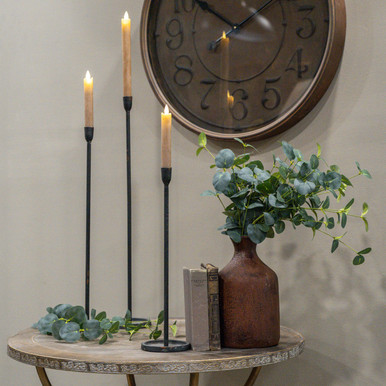 16.25" BLACK NEWTON TAPER CANDLESTICK - Ragon House
