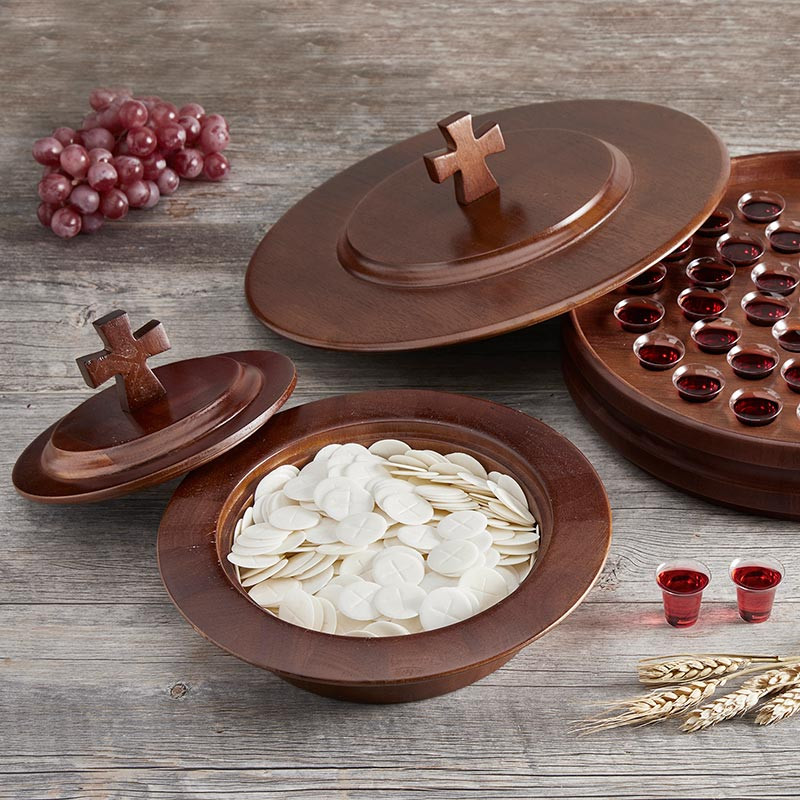 Walnut Stain Wood Communion Tray Lid - [Wholesale]Christian Brands ...