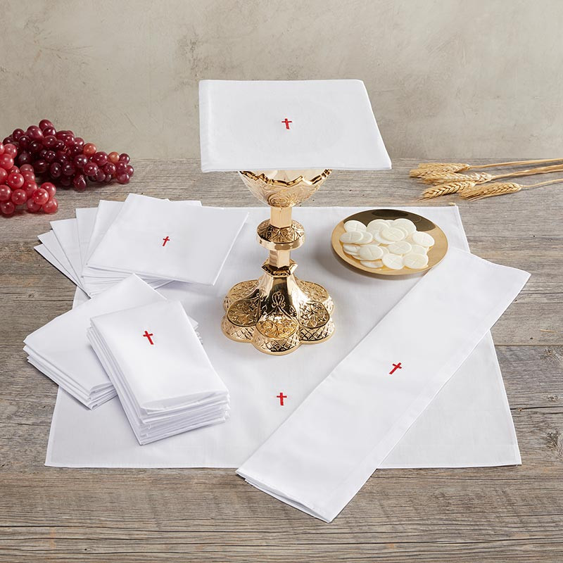 Red Cross Mass Linens Set - Poly Cotton Blend - [Wholesale]Christian ...