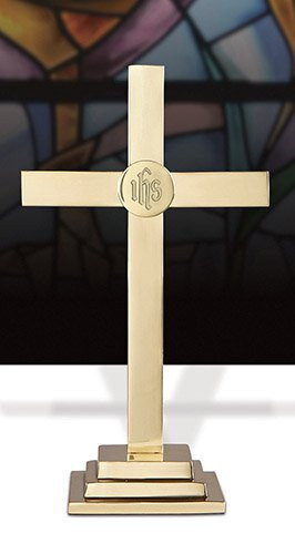 Classic Altar Cross with IHS Emblem (YC502-24) - [Wholesale]Christian ...