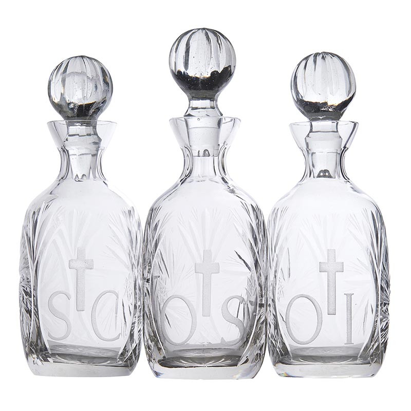 Holy Cross Chrismal Set (3/set) - [Wholesale]Christian Brands Church Supply