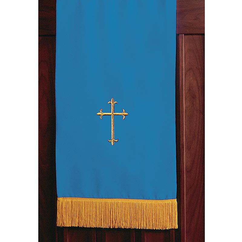 Reversible Fleur-de-Lis Cross Pulpit Scarf - Blue/White - [Wholesale ...