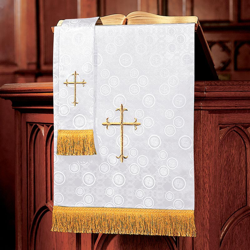 Millenova Pulpit Scarf - White - [Wholesale]Christian Brands Church Supply