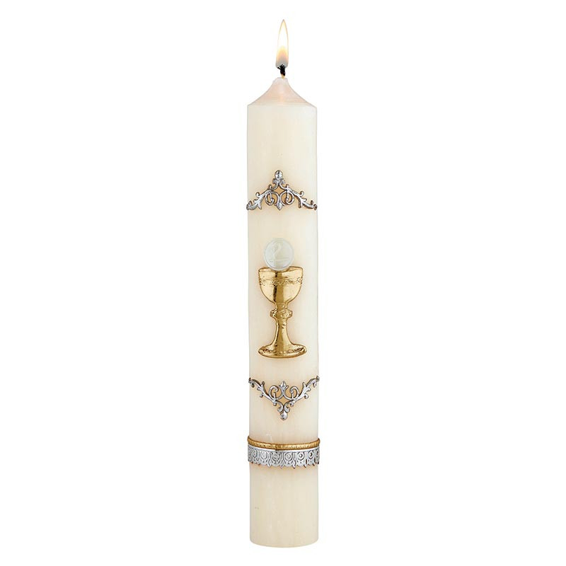 First Communion Candle - Chalice & Host with Wax Relief - [Wholesale ...