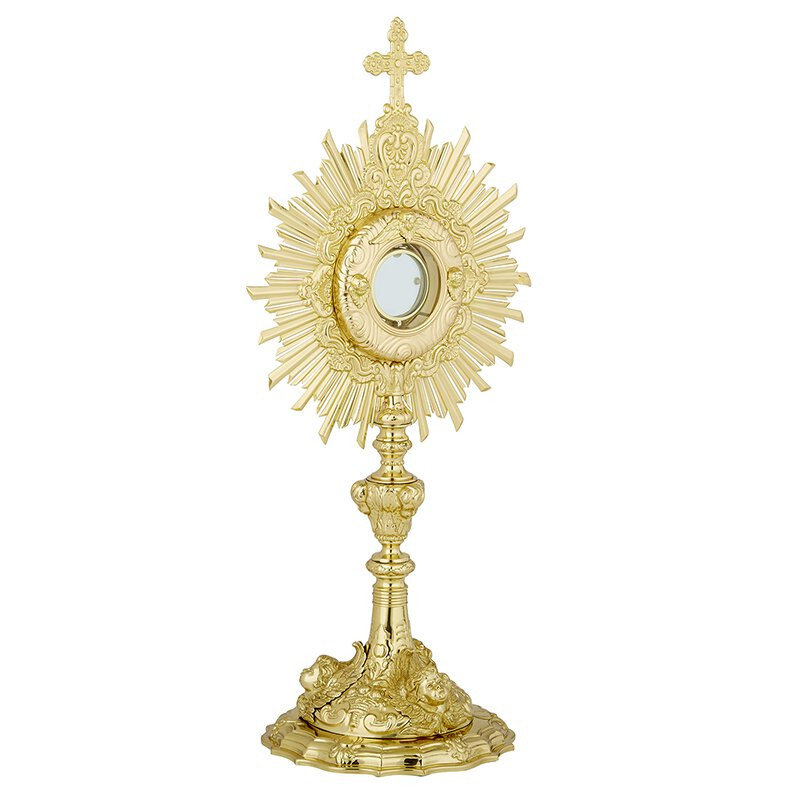 Ornate Jeweled Monstrance with Luna and Case - Christian Brands Church ...