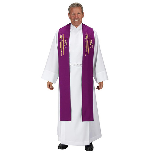 Embroidered Alpha Omega Stole - [Wholesale]Christian Brands Church Supply