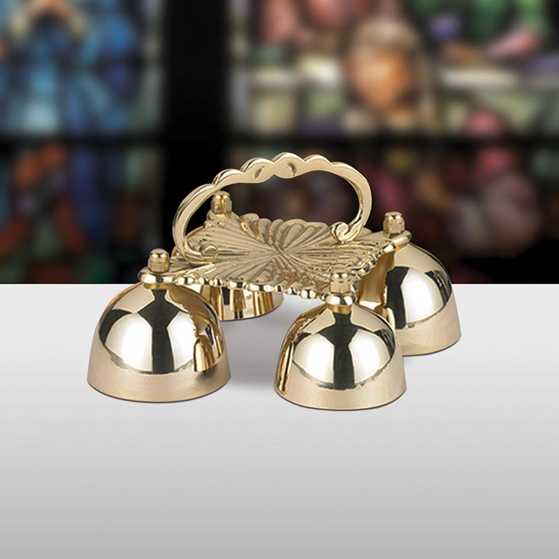 4 Cup Sacristy Bell with Handle - [Wholesale]Christian Brands Church Supply