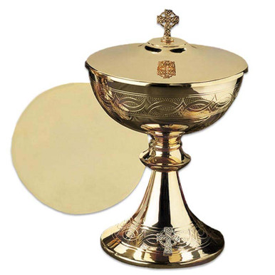 Etched Celtic Cross Ciborium with Cover - [Wholesale]Christian Brands ...