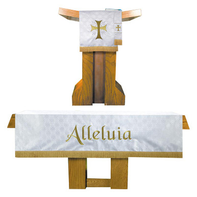 Three Piece Maltese Cross Jacquard Parament Set - White - [Wholesale ...