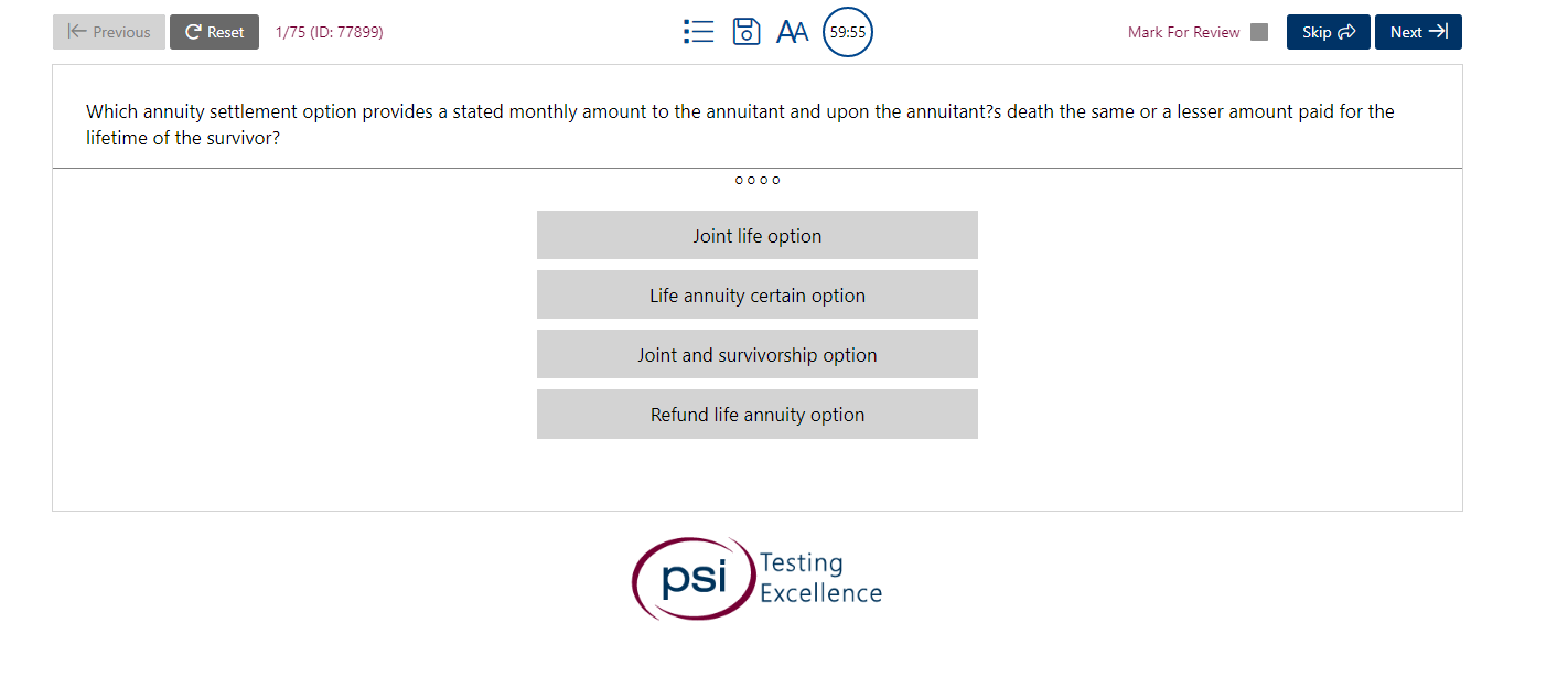 Life Insurance Practice Test - PSI Online Store