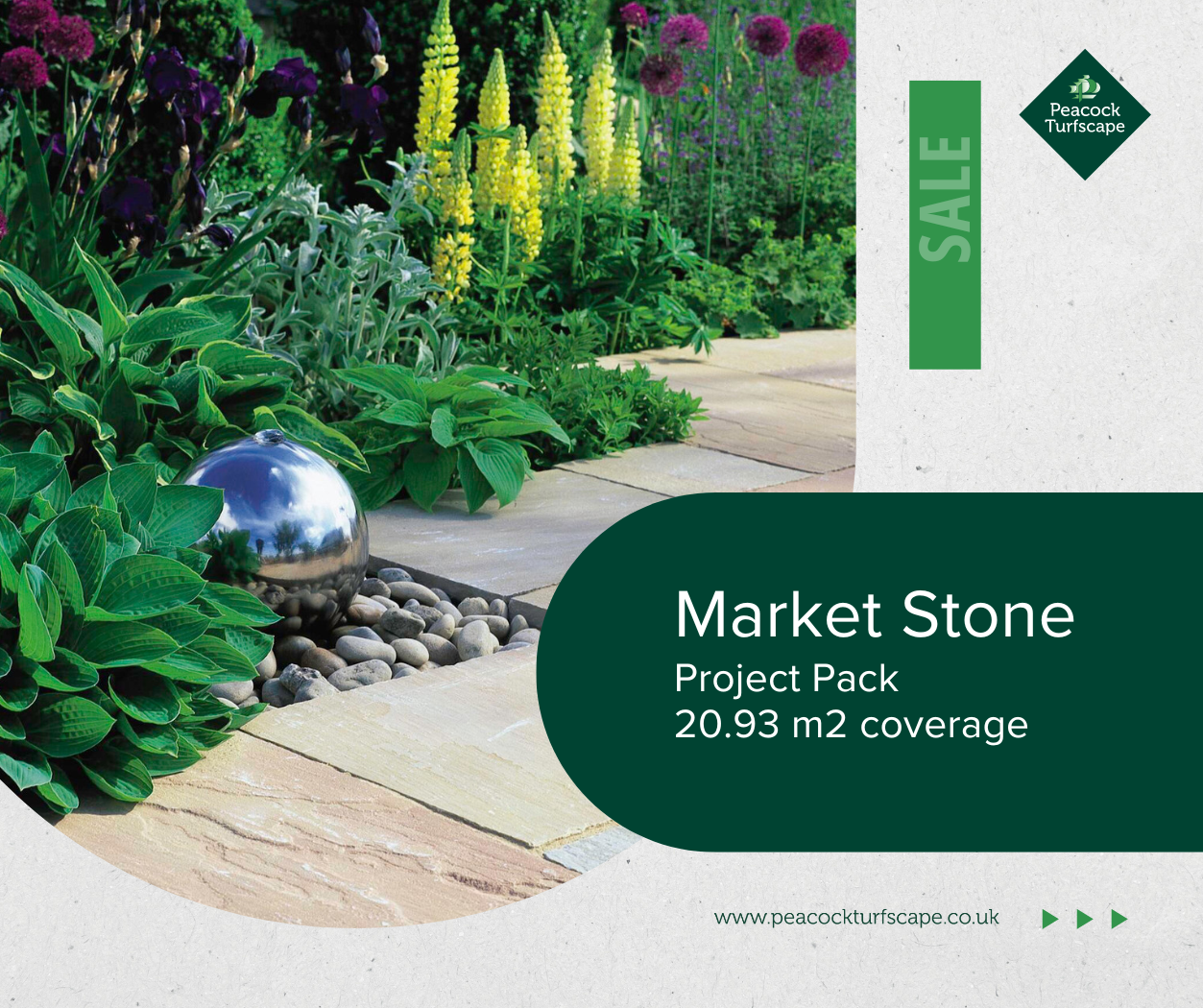 Market Stone Patio Project Pack - Peacock Turfscape