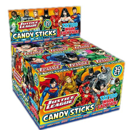 Candy Sticks with Tattoo - DC Justice League - The Smiley Barn