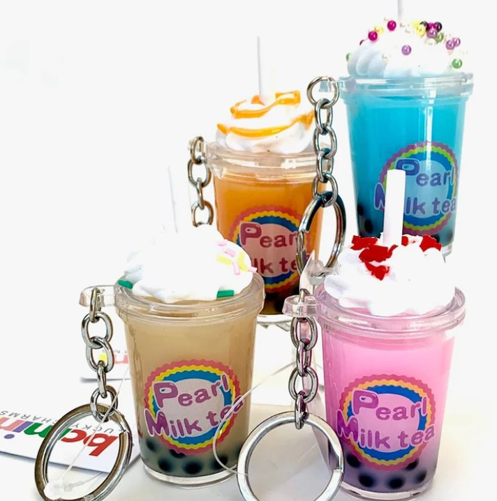 Floaty Keychain - Pearl Milk Tea - Assorted Colors - The Smiley Barn