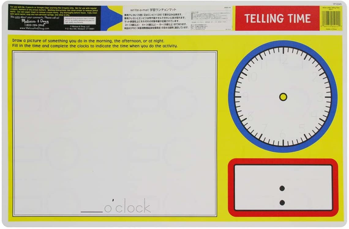 Write-A-Mat Telling Time - The Smiley Barn