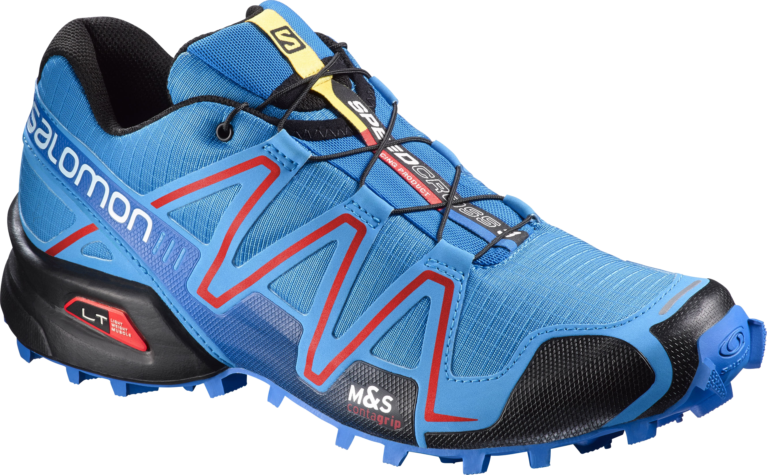 Salomon Speedcross 3 Trail Running Shoes Men s Bright Blue Radiant Red 8.5 Medium