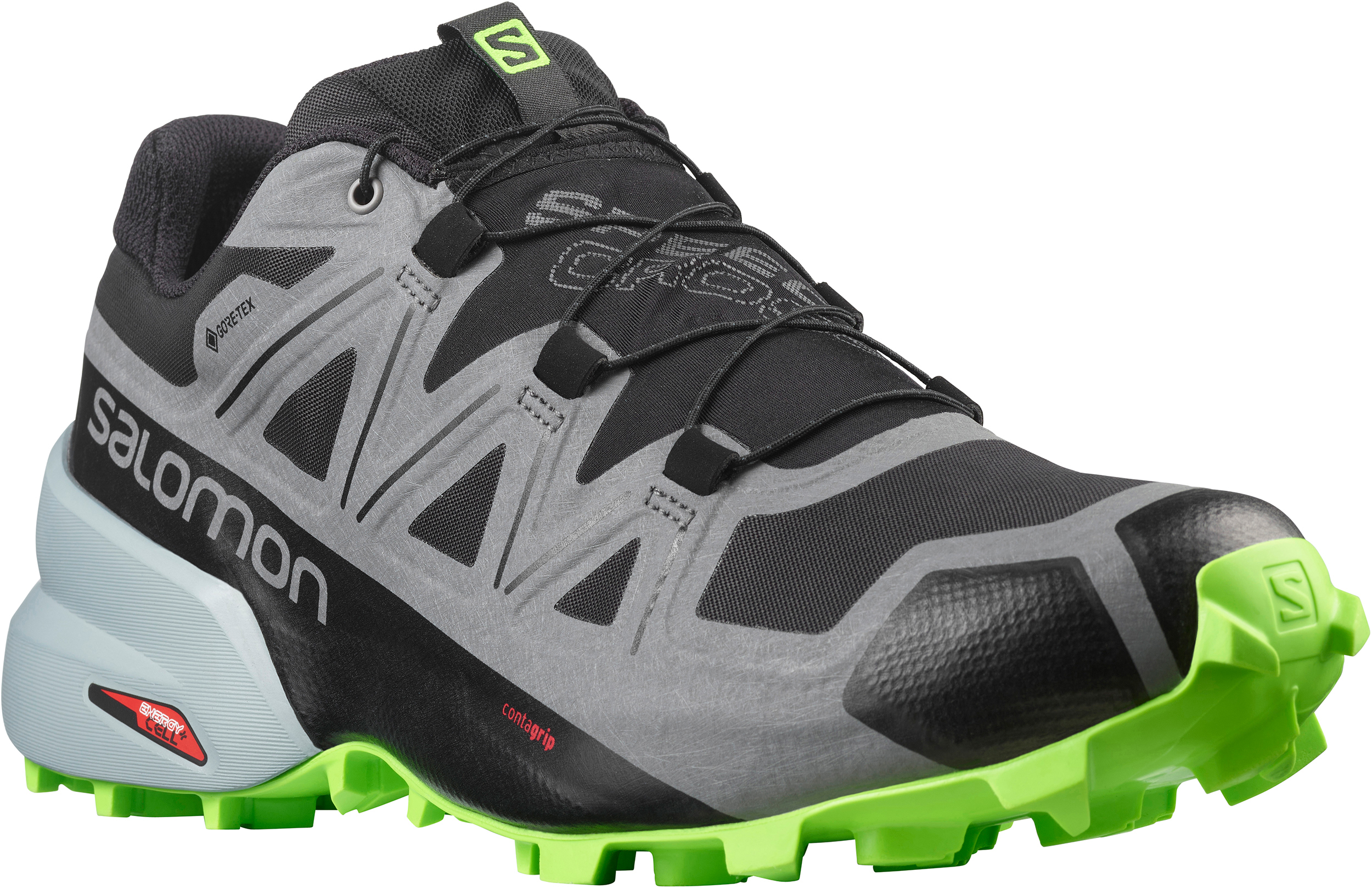 Salomon Speedcross 5 Gore Tex Trail Running Shoes Men s Black Quiet Shade Green G 7.5